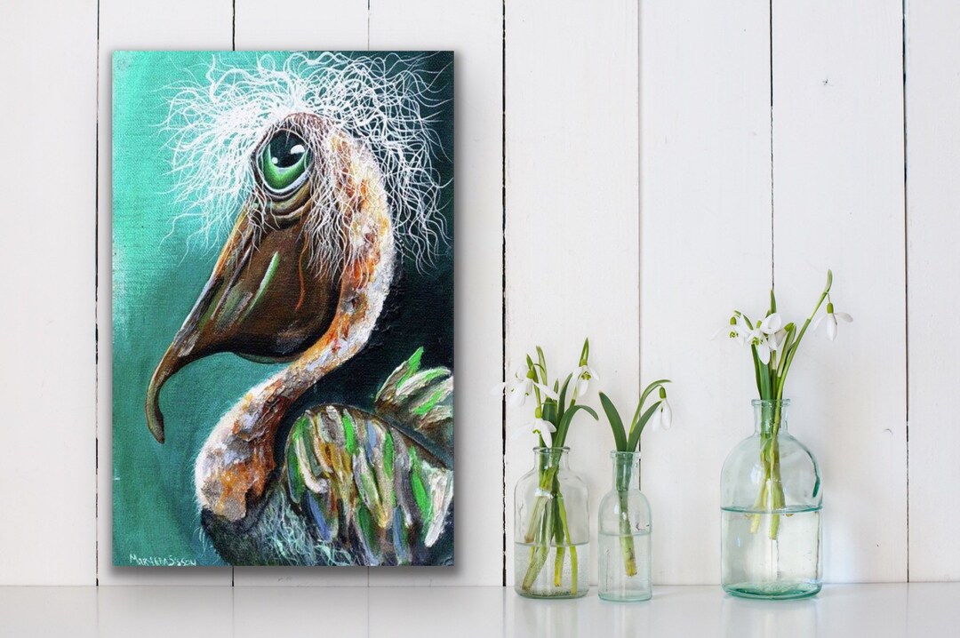 Whimsical Pelican Canvas Print . Colorful Whimsical. Pelican Painting ...