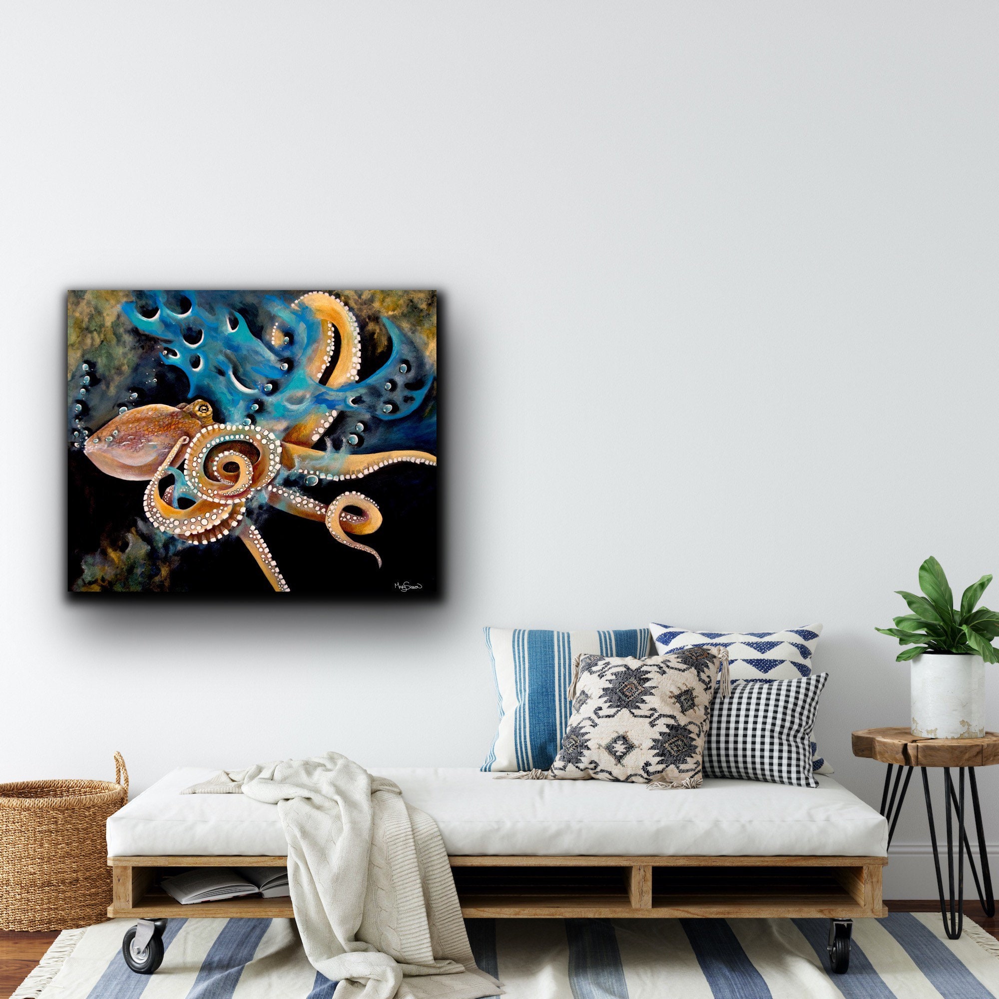 Octopus Print. Beach Art. Beach Decor. Coastal Art. - Etsy