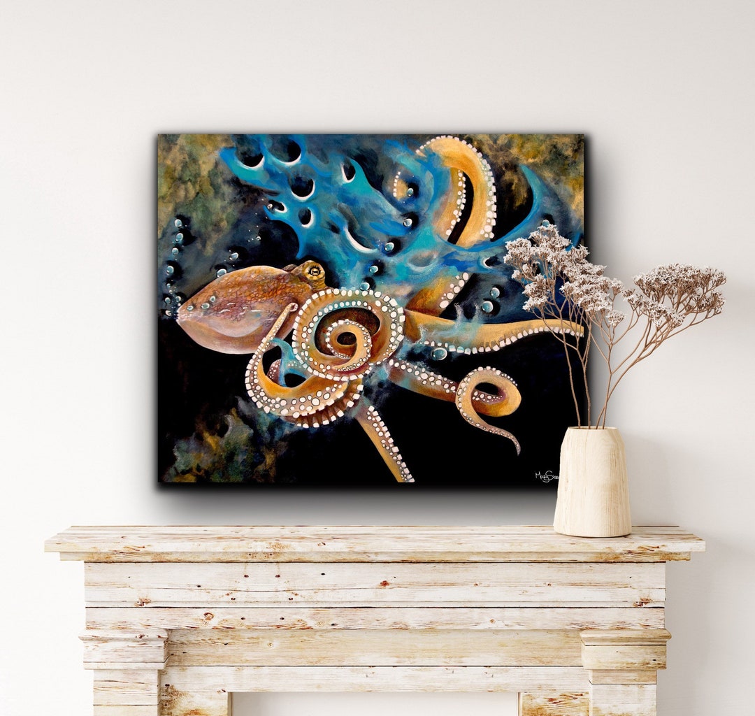 Octopus Print. Beach Art. Beach Decor. Coastal Art. - Etsy