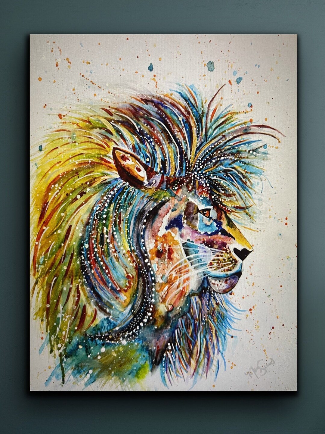 Lion Print. Lion Abstract Painting. Modern Lion. Safari - Etsy