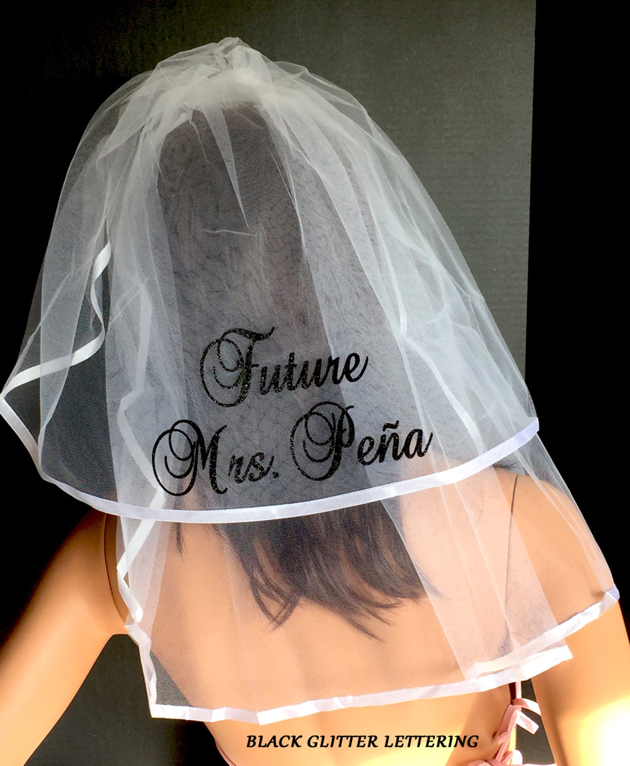 Personalized Veil Bridal Shower Veil Monogrammed Veil | Etsy