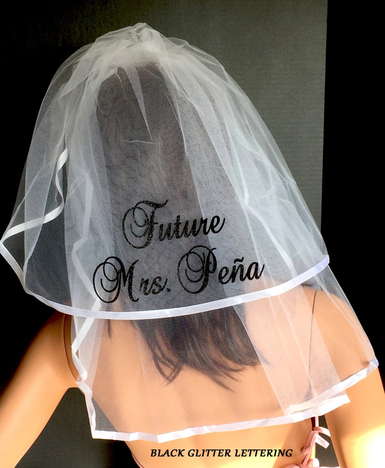 Bachelorette Party Veil, Bride to Be Veil, PERSONALIZED Monogrammed ...