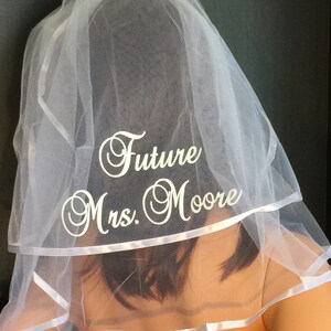 Personalized Veil, Bridal Shower Veil, Monogrammed Veil, Bachelorette ...