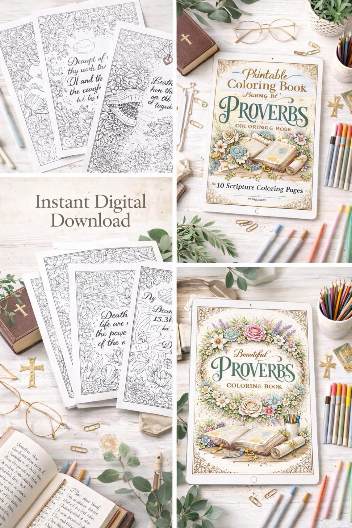 Proverbs Coloring Book for Adults | Christian Coloring Pages | Bible ...