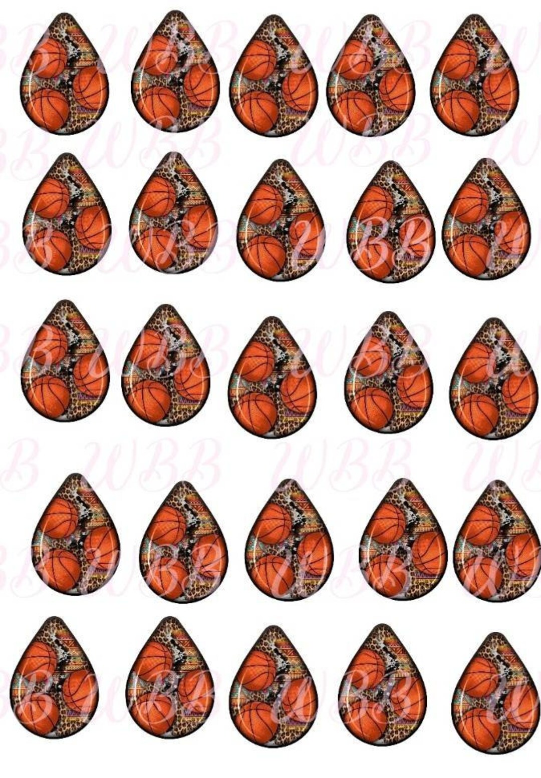 Basketball Teardrop Sublimation Transfer Ready to Press - Etsy