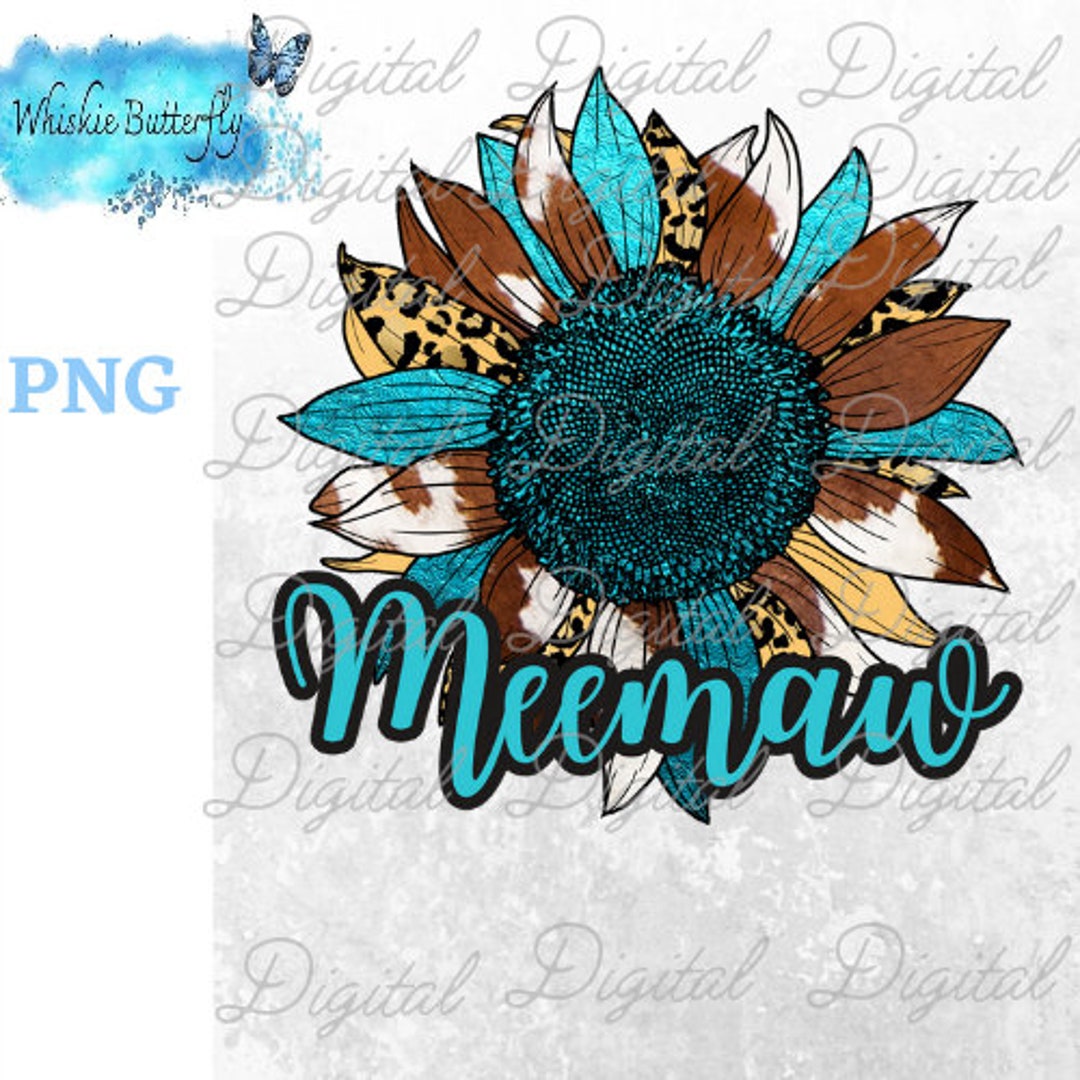 Digital Png Western Sunflower Meemaw Image - Etsy