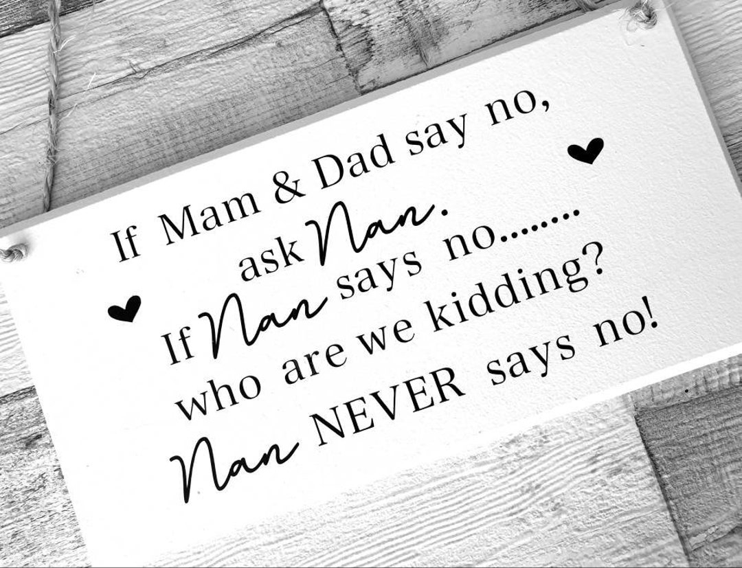 Nan Sign Nan Plaque Gift for Nan Mother's Day Gift - Etsy UK