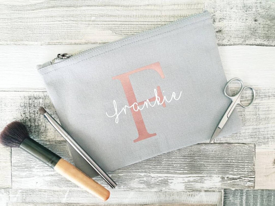 Personalised Make up Bag, Cosmetic Purse, Rose Gold Inital Make up Bag ...