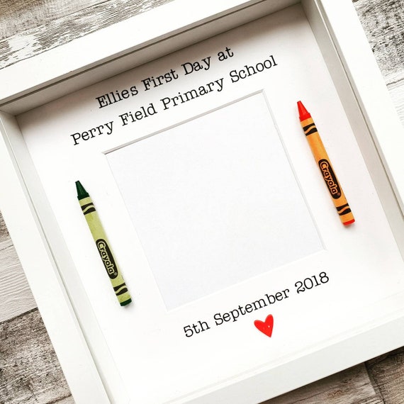 First Day at School Personalised Box Photo Frame With Mount | Etsy