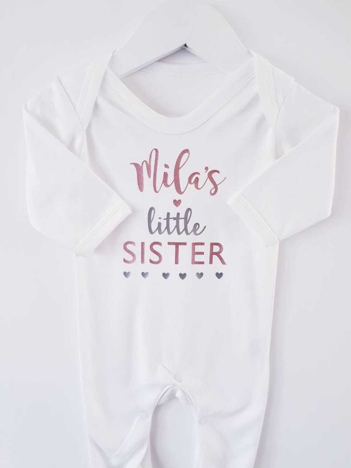Personalised Little Sister Baby Grow Sleep Suit Newborn Baby | Etsy