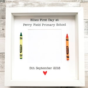 First Day at School Personalised Box Photo Frame With Mount - Etsy