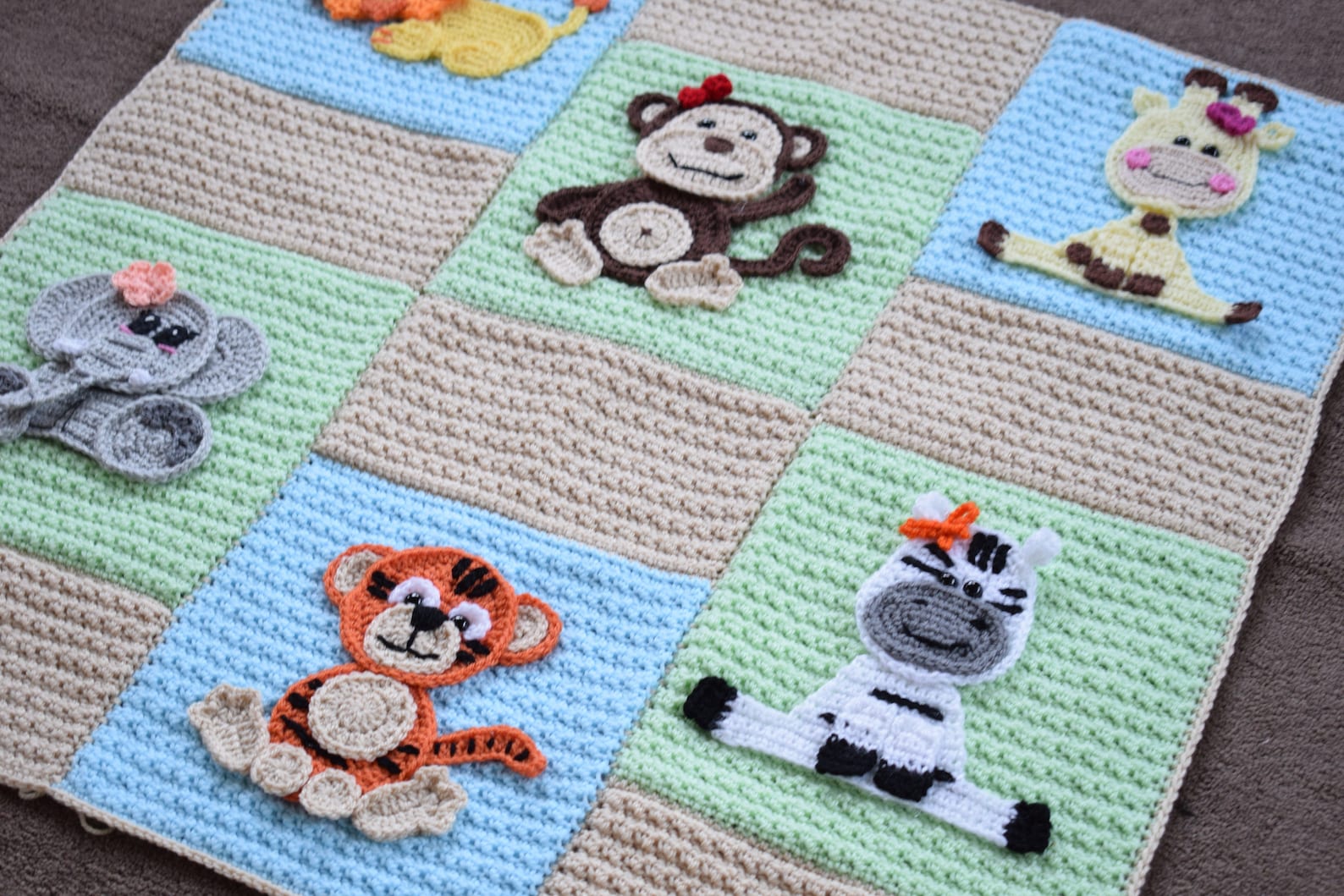 Crochet Pattern Set of 62 Crochet Animal Appliques Jungle - Etsy