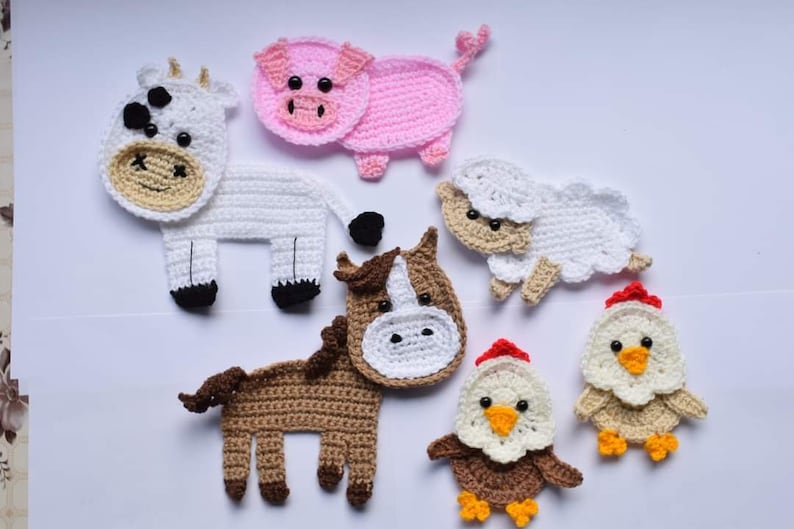 Crochet Pattern- Farmhouse Applique Pattern- Crochet Applique Pattern ...