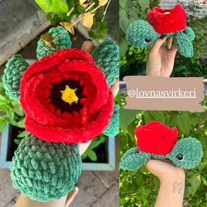 Crochet Turtle Pattern- Poppy Turtle Pattern PDF- Flower Turtle ...