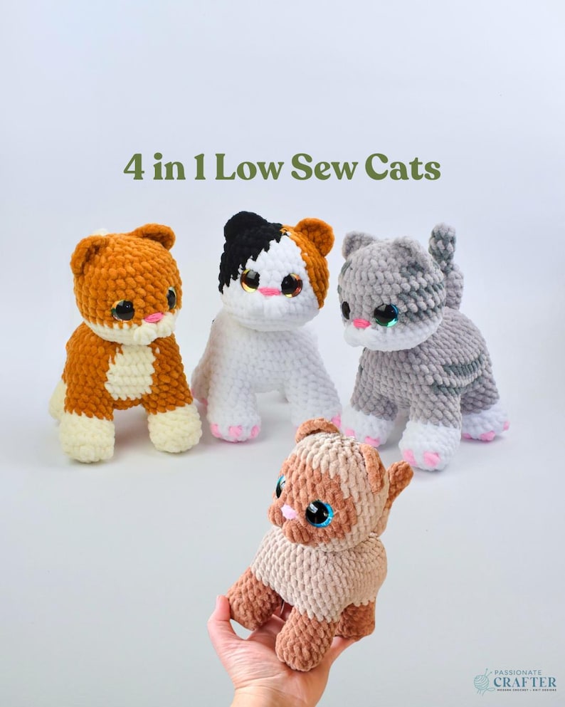 Low Sew Crochet Cat Amigurumi Pattern- Plush Cat Pattern PDF - Etsy