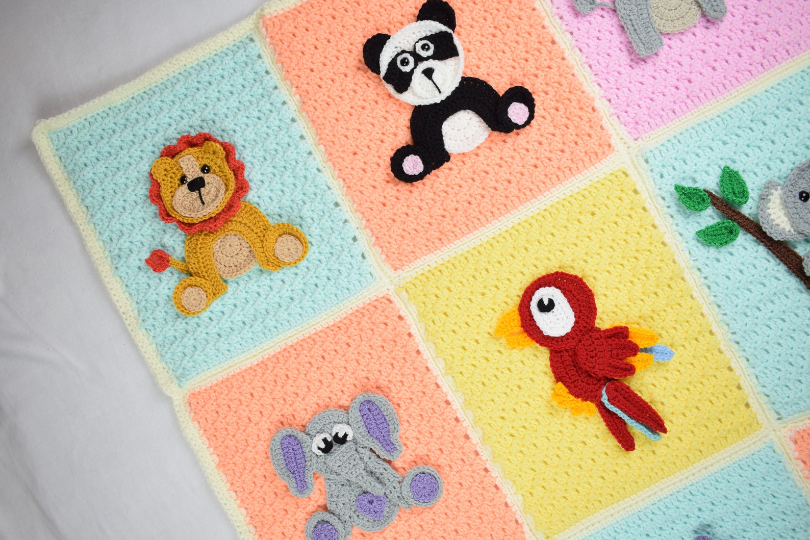 Crochet Pattern- Jungle Animal Blanket Pattern- Crochet Baby Blanket ...