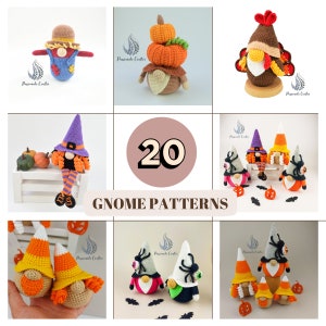20 Festive Gnome Pattern Bundle- Christmas Gnomes- Halloween Gnomes ...