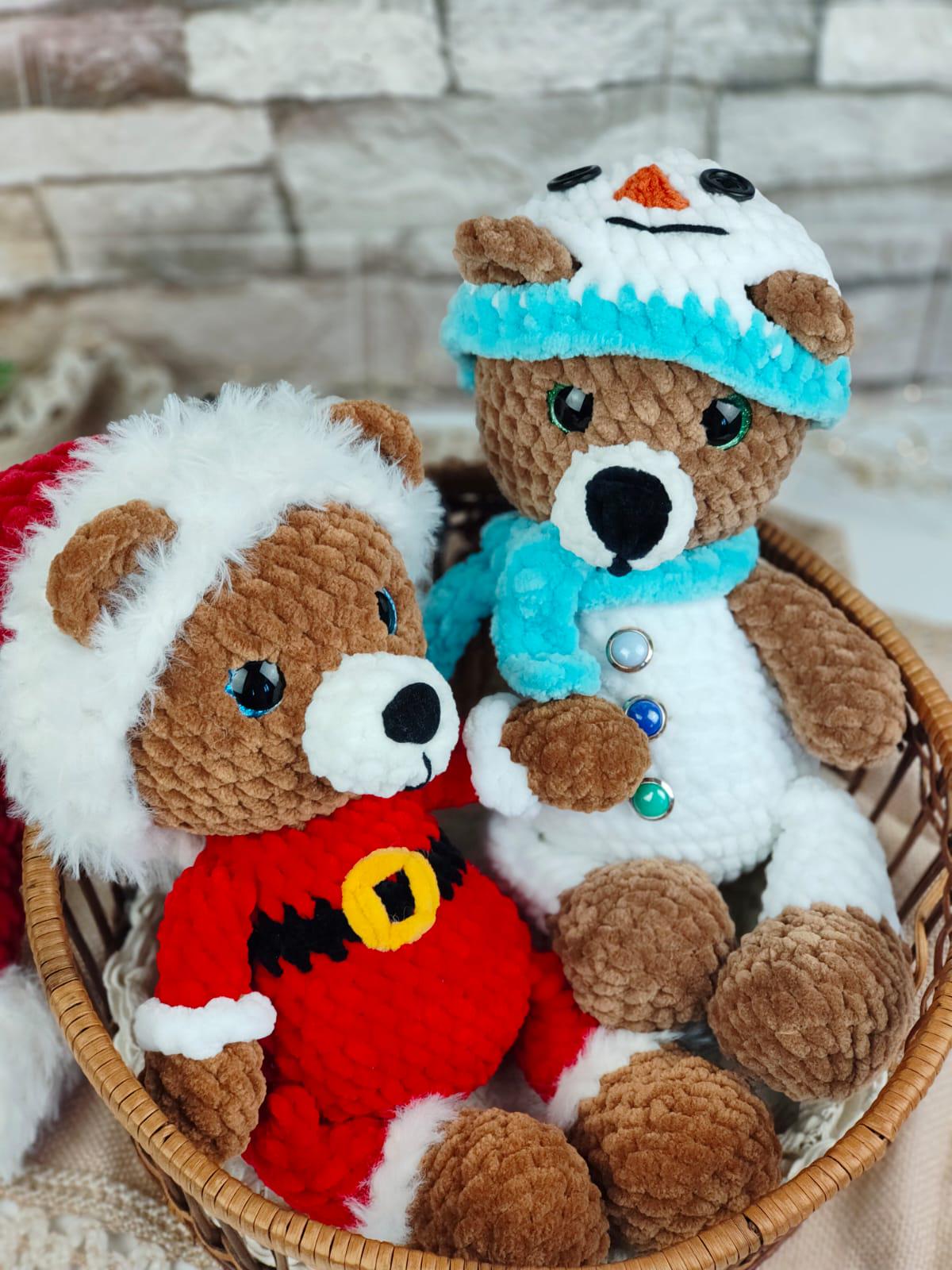 Low Sew Christmas Bears- Crochet Pattern- Crochet Teddy Bear PDF ...