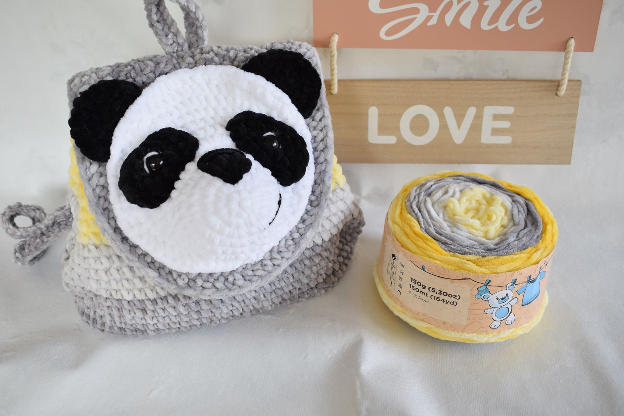 Crochet Velvet Backpack Pattern. Panda, Bear, Unicorn Backpack. Velvet ...