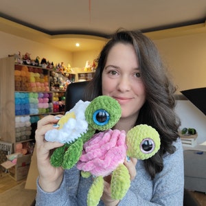 No Sew Rose Turtle Pattern- Crochet Daisy Turtle- Crochet Turtle ...