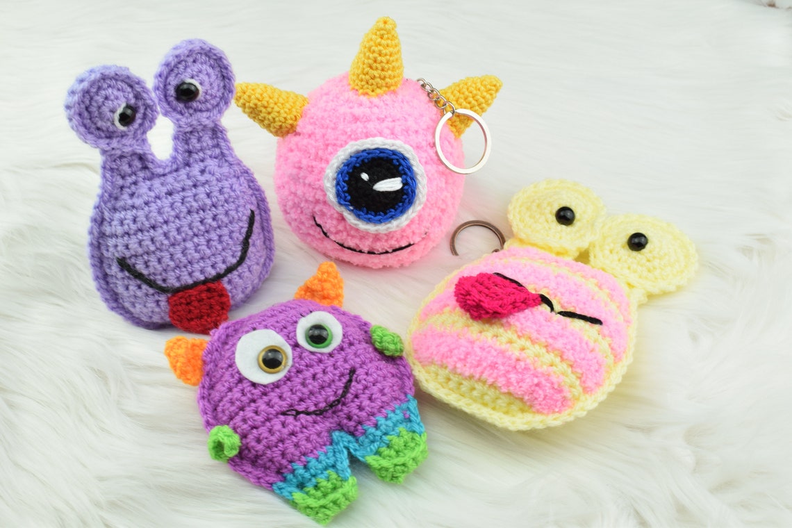 Halloween Pocket Monsters Keychains Crochet Pdf Pattern- INSTANT ...