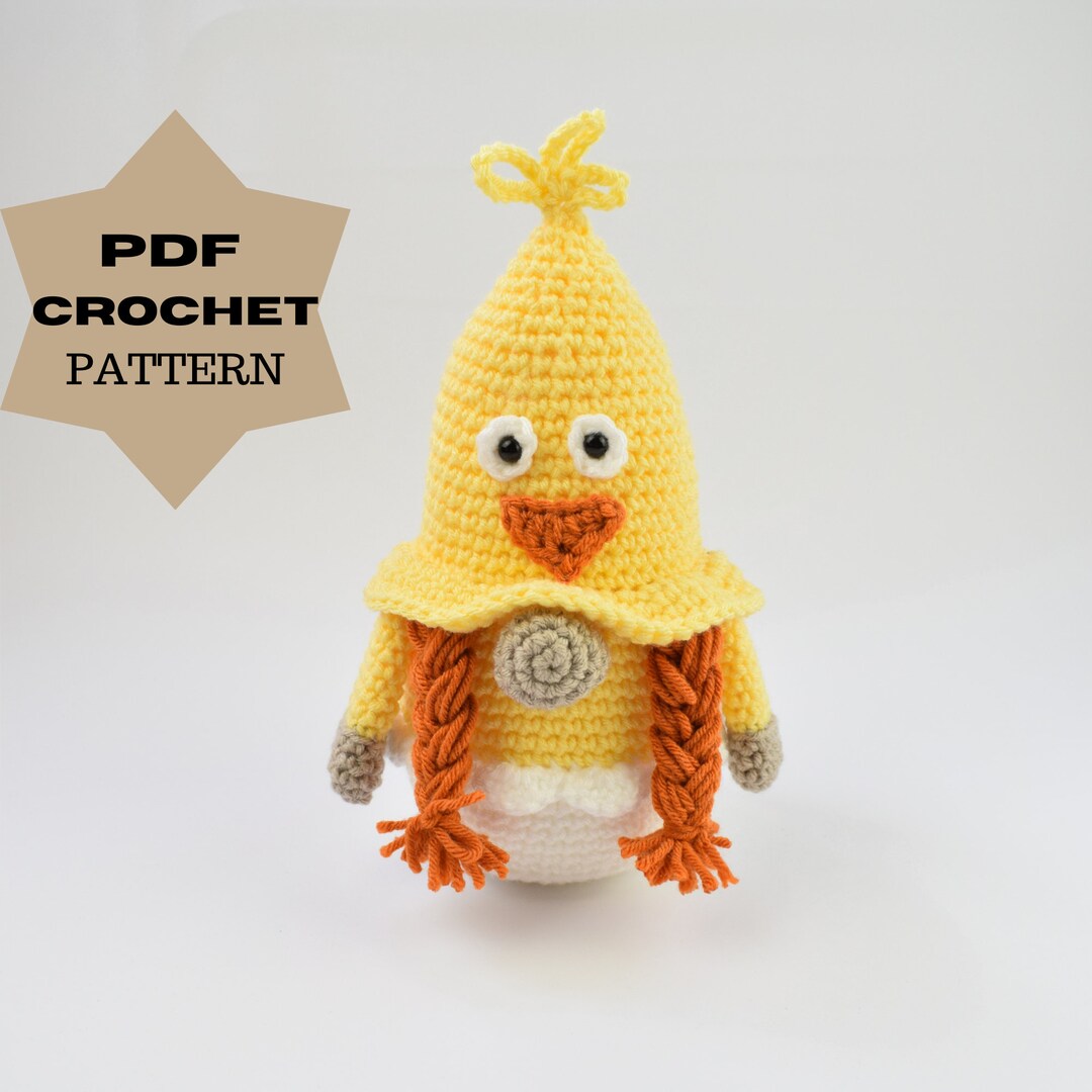 Crochet Pattern- Easter Gnome Pattern- Easter Chicken Gnome Pattern ...
