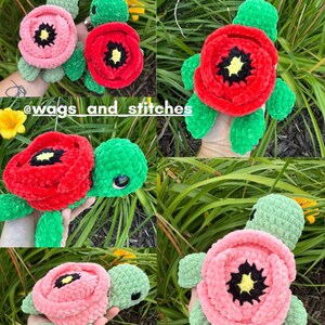 Crochet Turtle Pattern- Poppy Turtle Pattern PDF- Flower Turtle ...