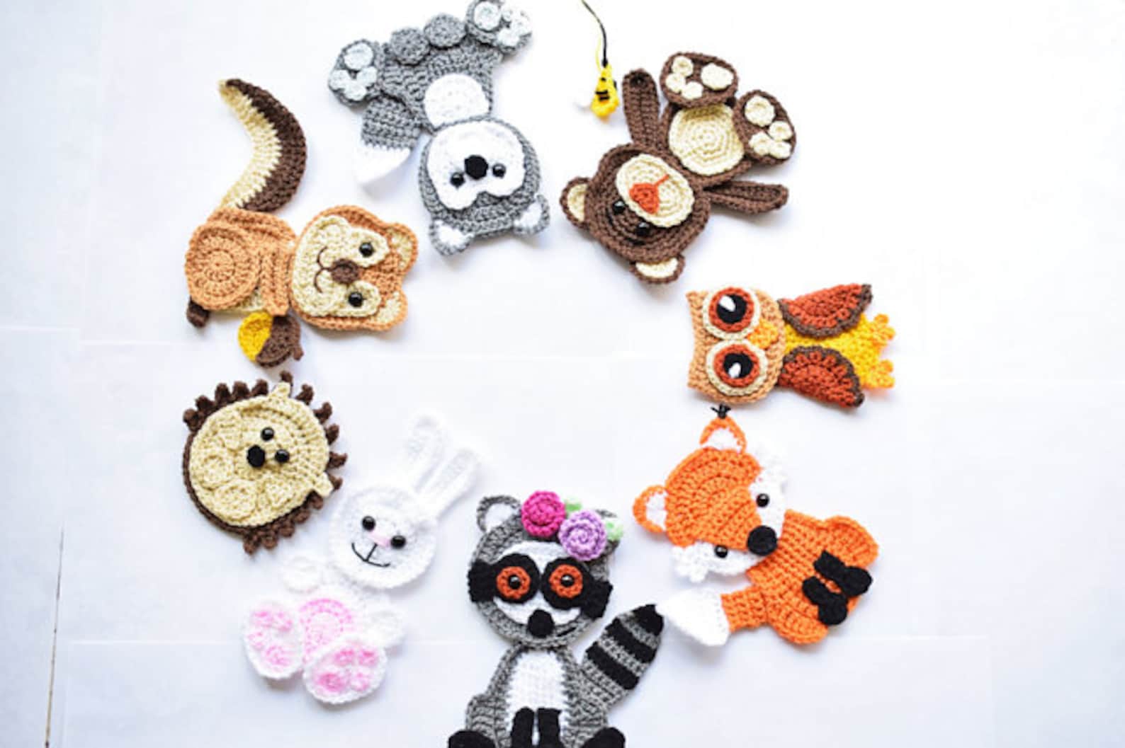Crochet Pattern Set of 62 Crochet Animal Appliques- Jungle Animals ...