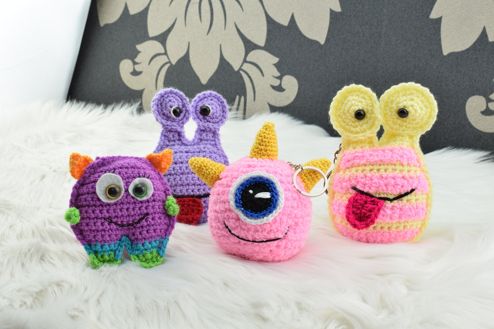 Halloween Pocket Monsters Keychains Crochet Pdf Pattern- INSTANT ...