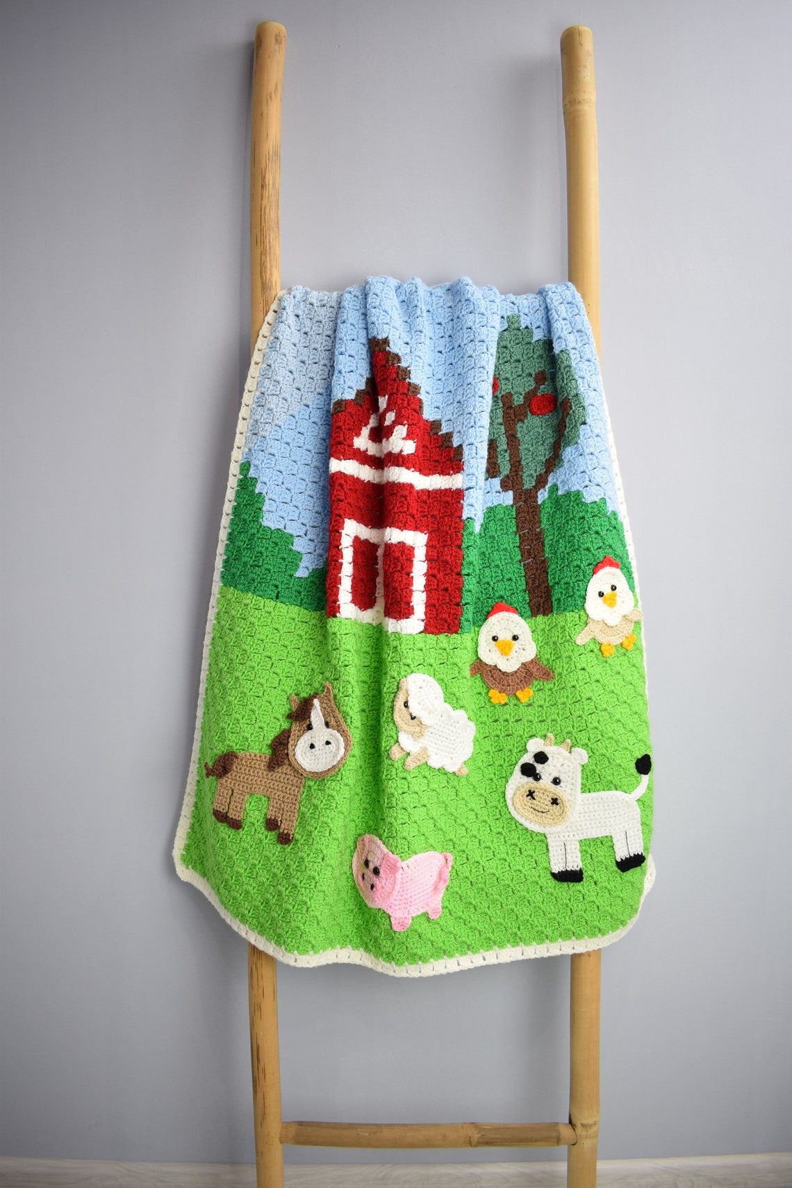 Crochet Pattern Farmhouse Blanket Crochet Countryside - Etsy