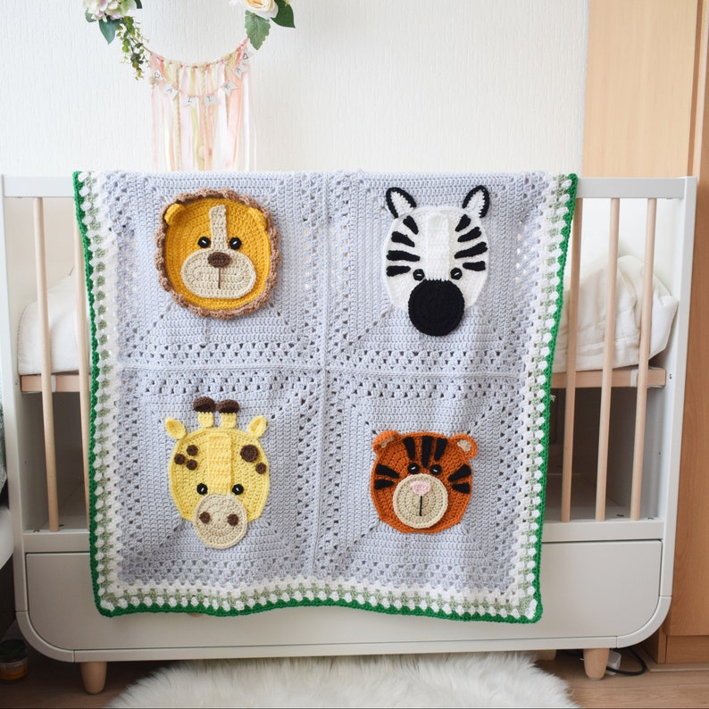Crochet Pattern Mix and Match Baby Blanket Pattern Jungle - Etsy