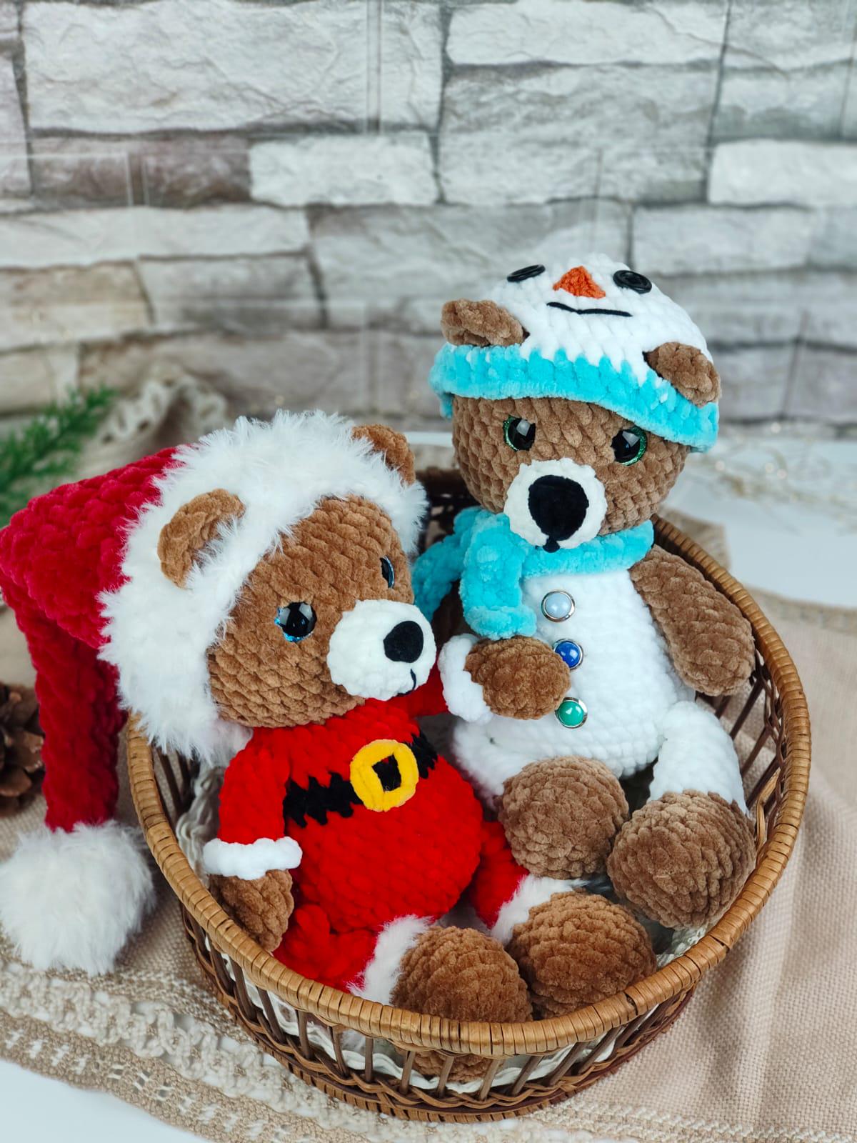 Low Sew Christmas Bears- Crochet Pattern- Crochet Teddy Bear PDF ...
