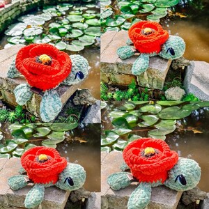 Crochet Turtle Pattern- Poppy Turtle Pattern PDF- Flower Turtle ...