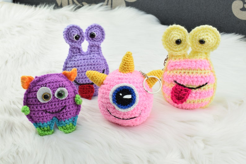 Halloween Pocket Monsters Keychains Crochet Pdf Pattern - Etsy