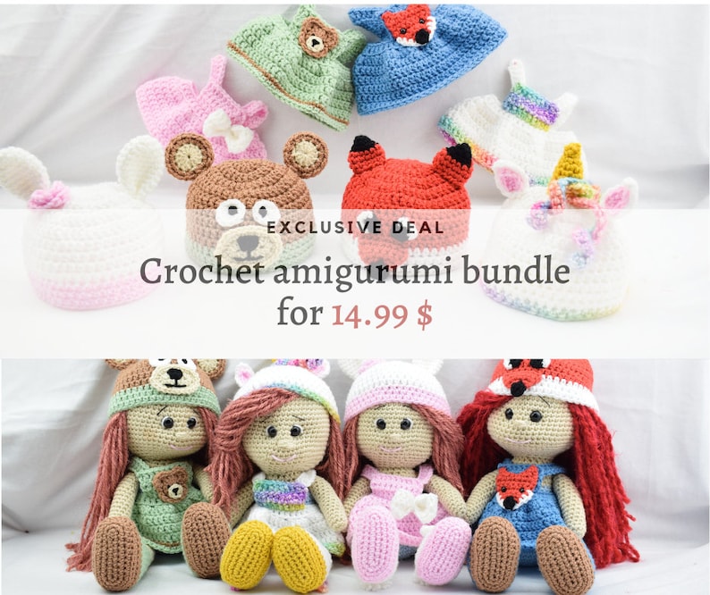 Crochet Amigurumi Dolls BUNDLE 4 PDF Patterns for Each Doll - Etsy