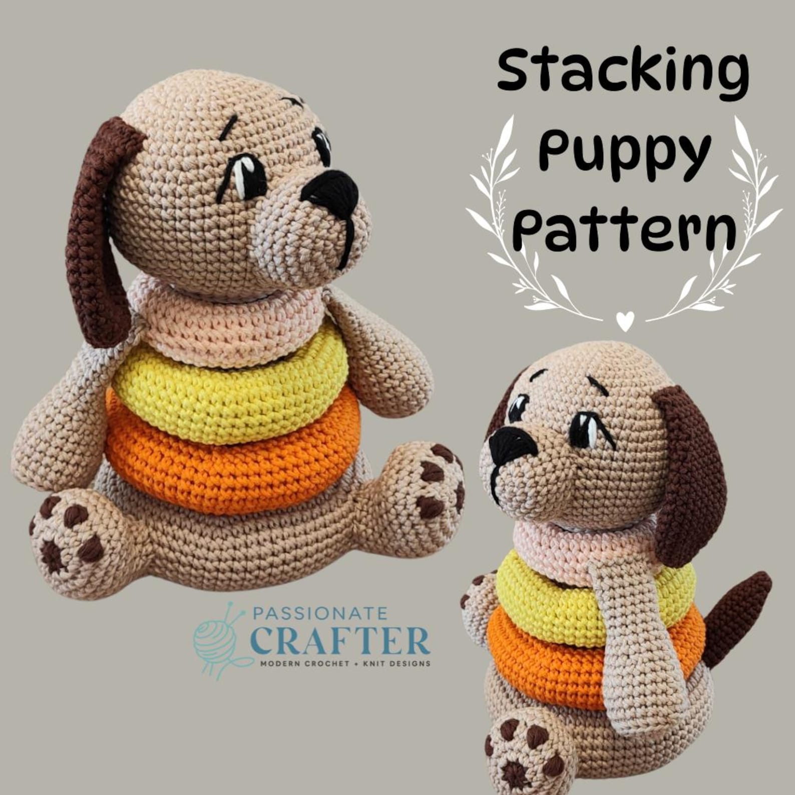 Crochet Stacking Puppy Toy Pattern PDF- Dog Stacking Toy- Pattern PDF ...