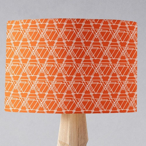 Orange and White Geometric Lamp Shade | Etsy
