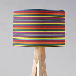 Rainbow Lampshade, Bright Home Decor, Striped Lamp, Rainbow Decor ...