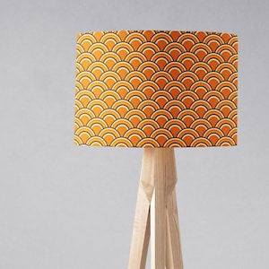 Retro Orange Lampshade, Orange Drum Lampshade, Retro Ceiling Light ...