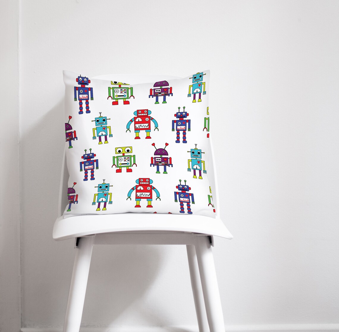 Robot nursery Robot cushion Boys room decor Bright nursery | Etsy