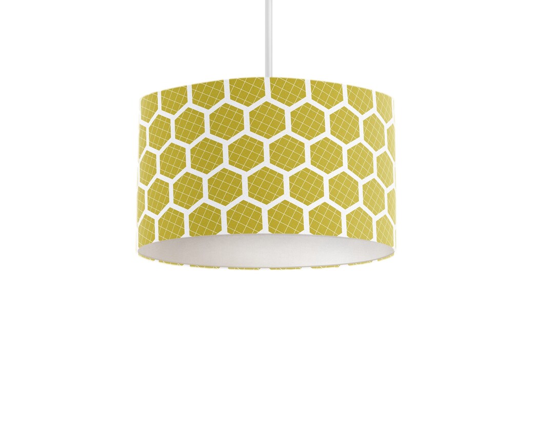 Yellow and White Contemporary Geometric Lampshade for Ceiling Light ...