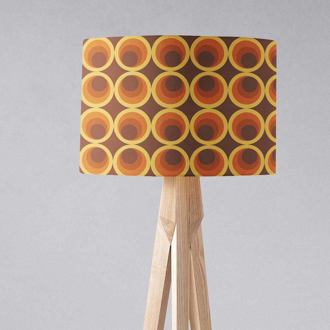 Brown Retro Lampshade, Mid Century Lamp Shade, Brown Lampshade, Ceiling ...