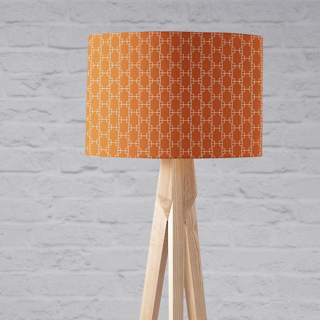 Burnt Orange Geometric Lampshade Handmade in UK, 15cm to 40cm Rust ...