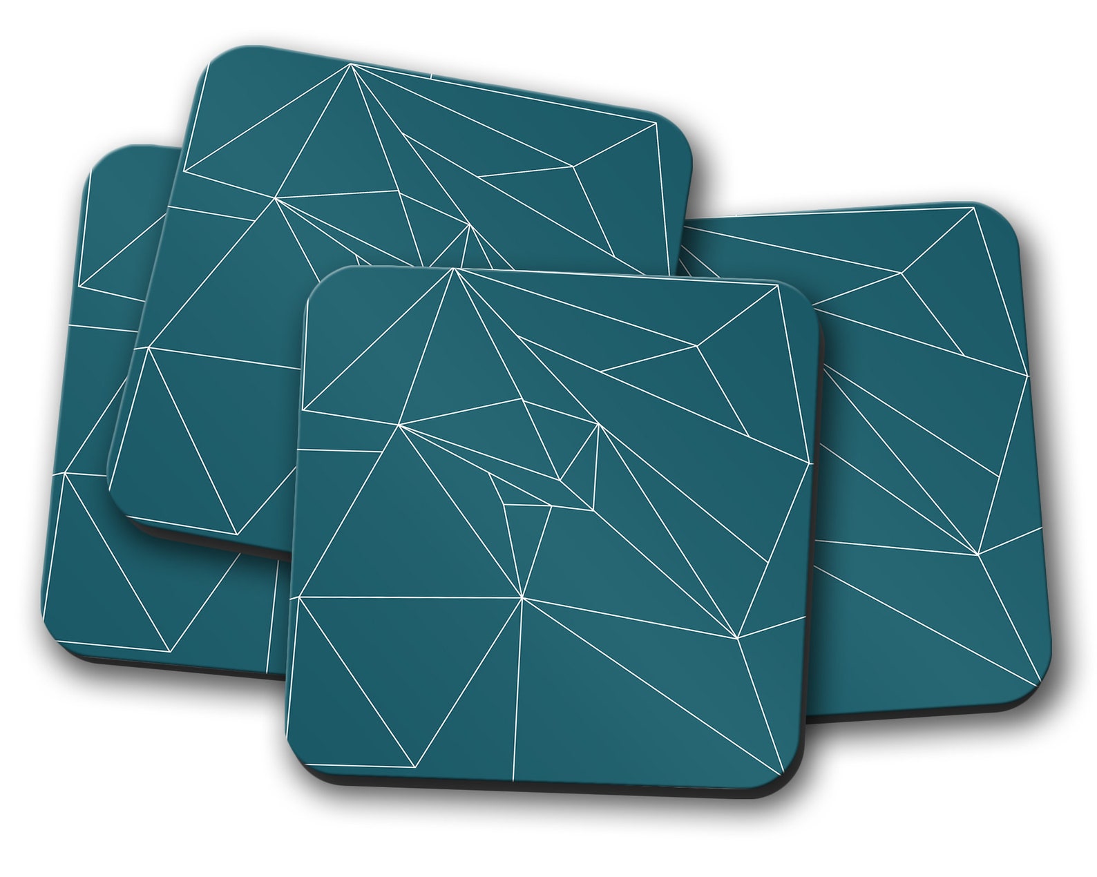 Teal Coasters Blue Coasters Modern Coasters Table Decor - Etsy