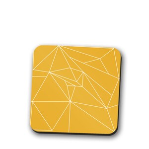 Yellow Coasters, Yellow Home Decor, Geometric Coasters, Housewarming ...