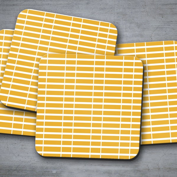 Yellow Coasters - Etsy