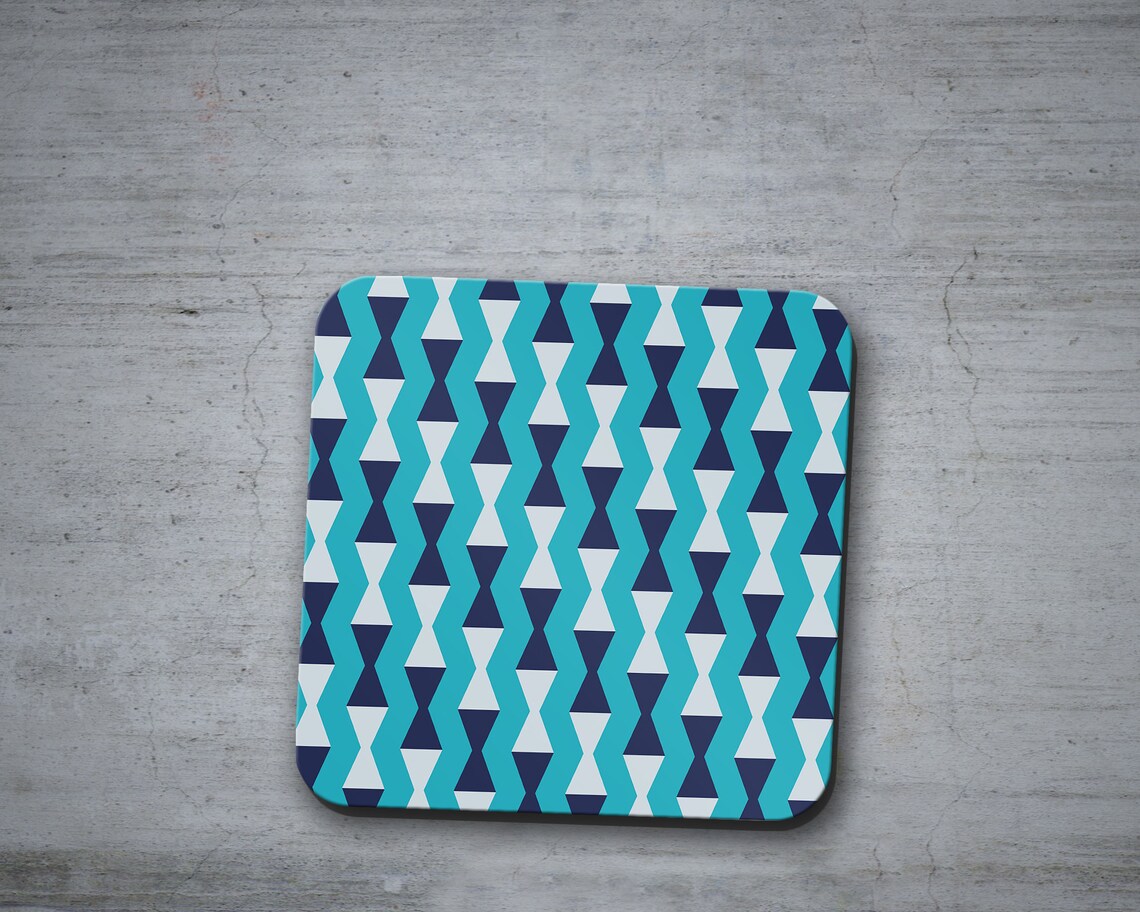 Blue Coasters Mid Century Modern Retro Home Decor Aqua - Etsy