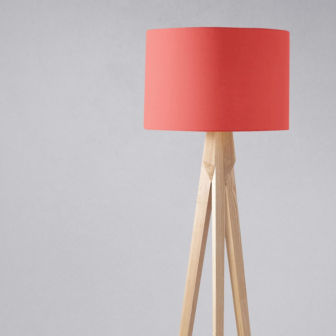 Plain Salmon Drum Lampshade - Pink Ceiling Light Shade- Pendant Lamp ...