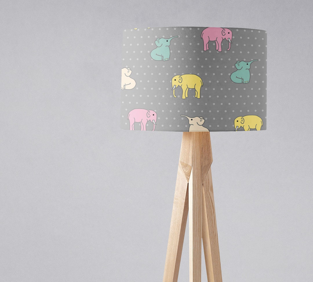 Elephant Lampshade, Elephant Nursery, Nursery Table Lamp, Ceiling Light ...