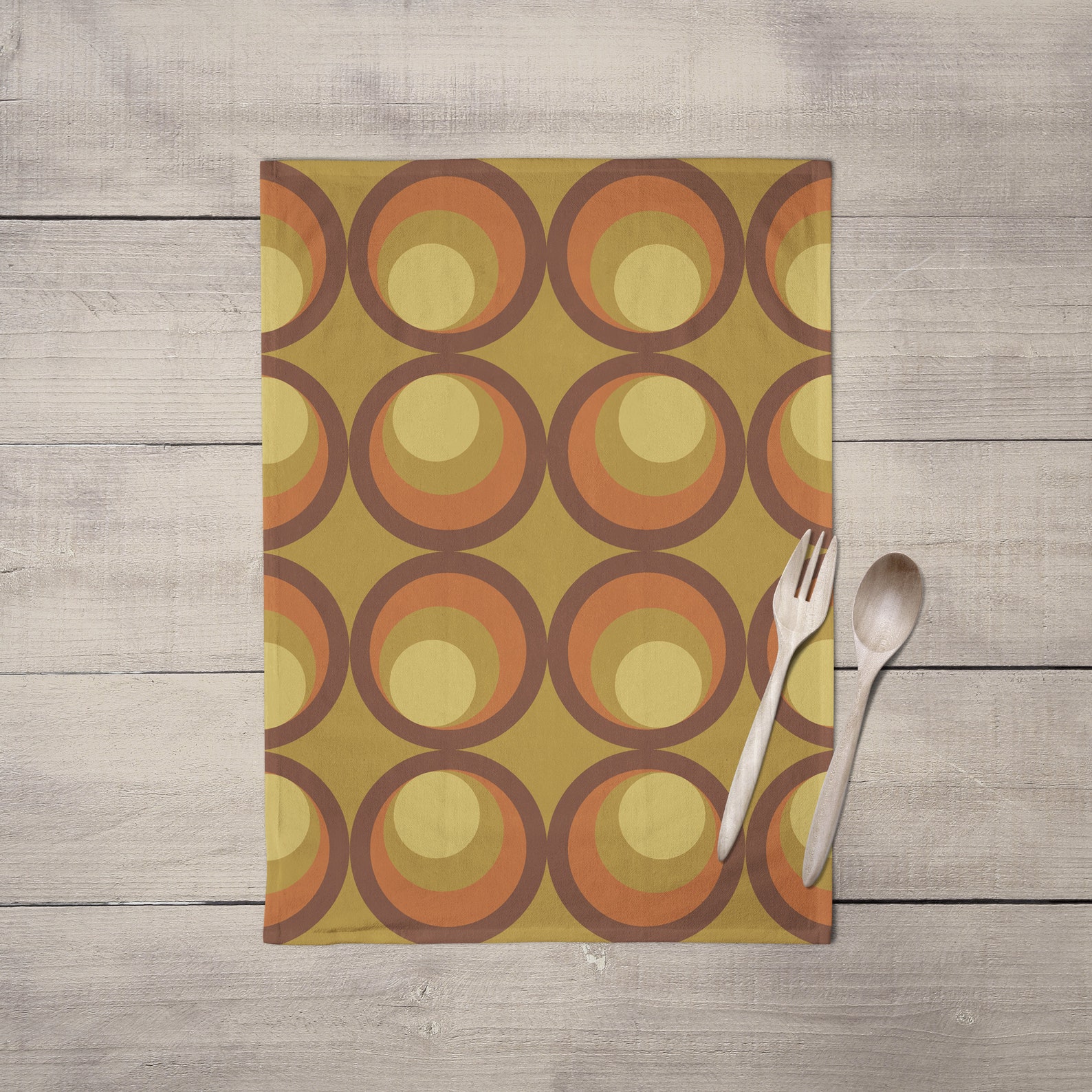 Retro Tea Towels, Mustard Yellow Tea Towel, Mustard Kitchen Decor ...